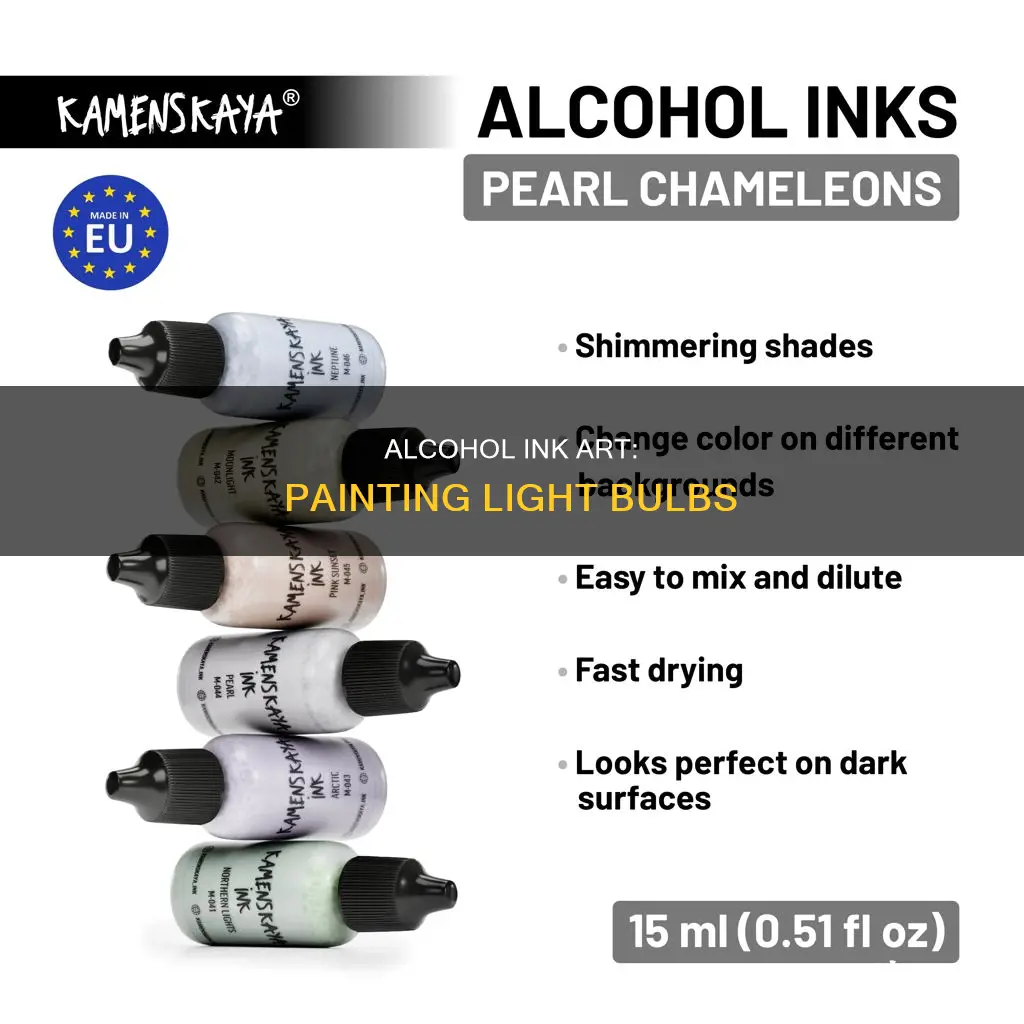 Alcohol Ink Art: Painting Light Bulbs | CyPaint