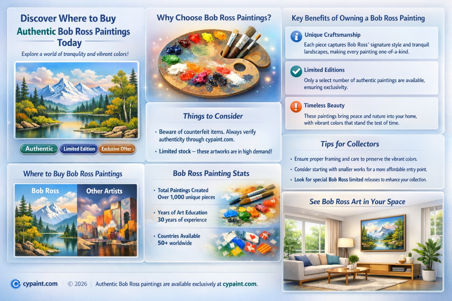 Discover Where To Buy Authentic Bob Ross Paintings Today | CyPaint