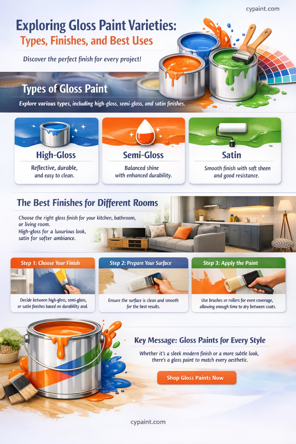 Exploring Gloss Paint Varieties: Types, Finishes, And Best Uses | CyPaint