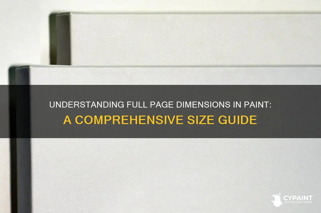 Understanding Full Page Dimensions In Paint: A Comprehensive Size Guide ...