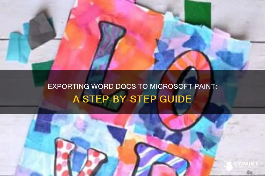 Exporting Word Docs To Microsoft Paint: A Step-By-Step Guide | CyPaint