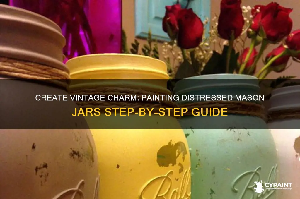 Create Vintage Charm: Painting Distressed Mason Jars Step-By-Step Guide ...