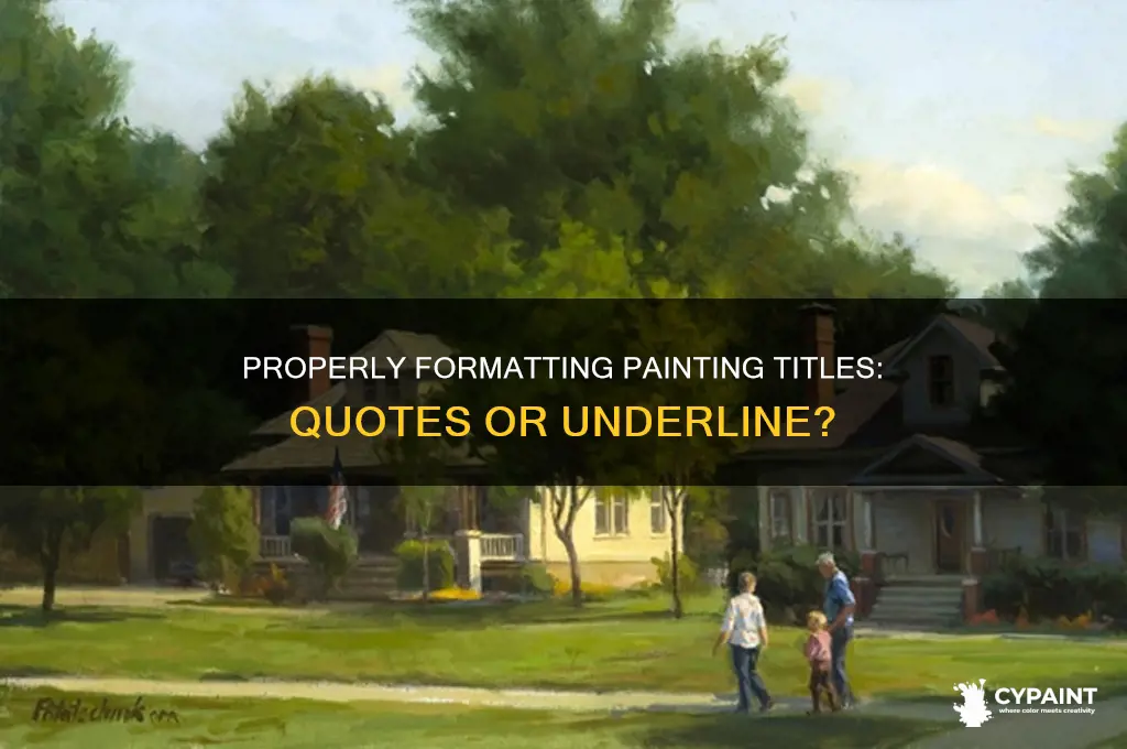 Properly Formatting Painting Titles: Quotes Or Underline? | CyPaint