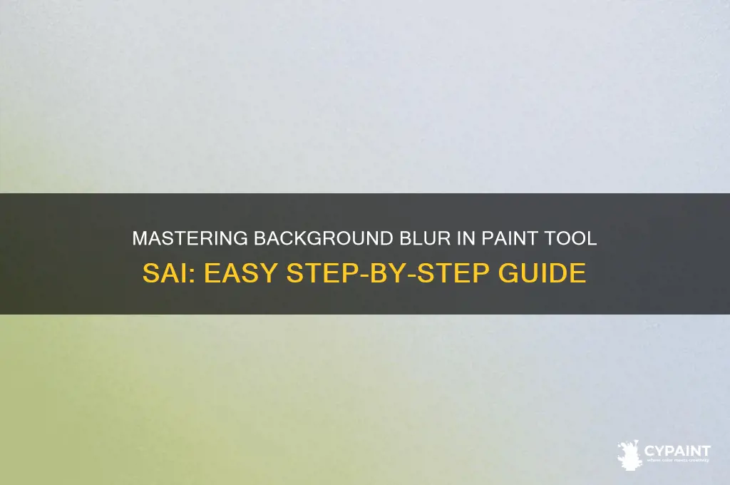 Mastering Background Blur In Paint Tool Sai: Easy Step-By-Step Guide ...