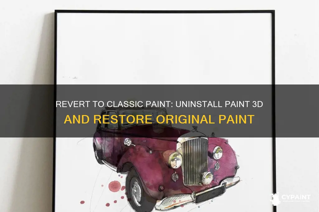 Revert To Classic Paint: Uninstall Paint 3D And Restore Original Paint ...