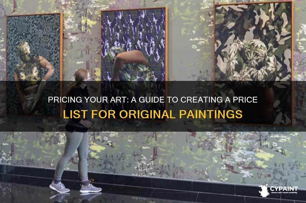Pricing Your Art: A Guide To Creating A Price List For Original ...