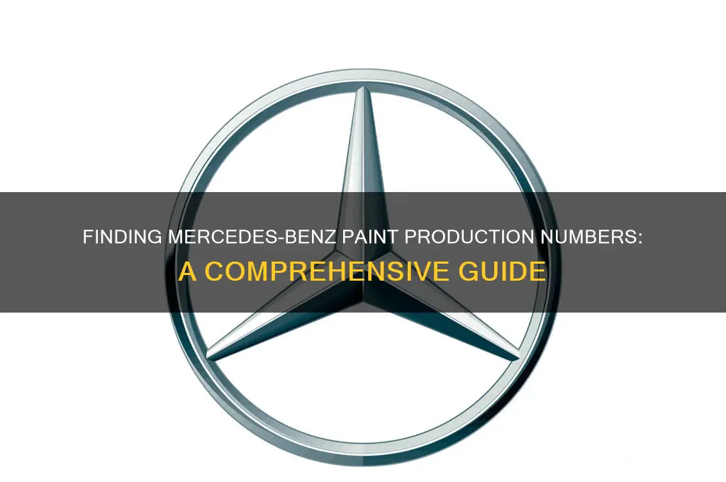 Finding Mercedes-Benz Paint Production Numbers: A Comprehensive Guide ...