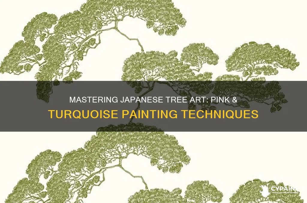 Mastering Japanese Tree Art: Pink & Turquoise Painting Techniques | CyPaint