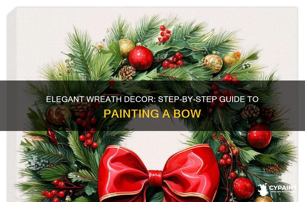 Elegant Wreath Decor: Step-By-Step Guide To Painting A Bow | CyPaint