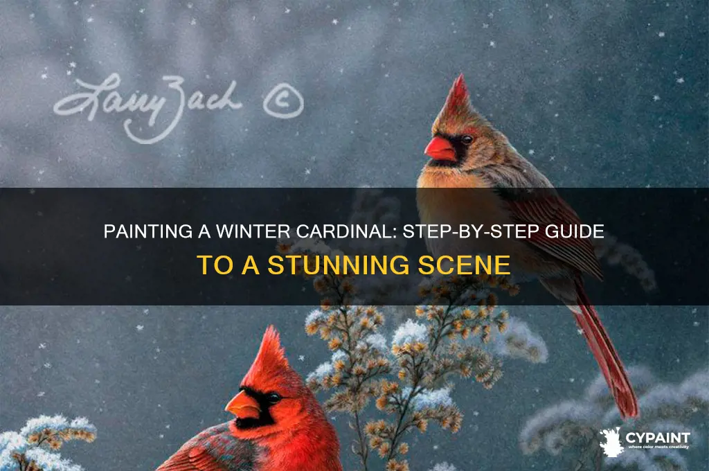 Painting A Winter Cardinal: Step-By-Step Guide To A Stunning Scene ...