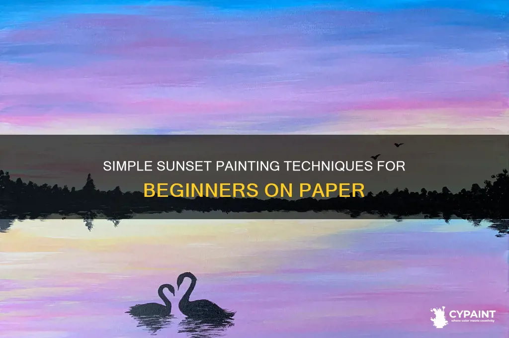 Simple Sunset Painting Techniques For Beginners On Paper | CyPaint