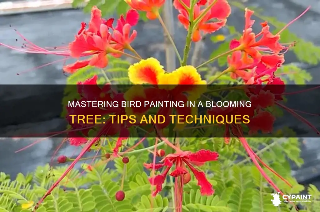 Mastering Bird Painting In A Blooming Tree: Tips And Techniques | CyPaint
