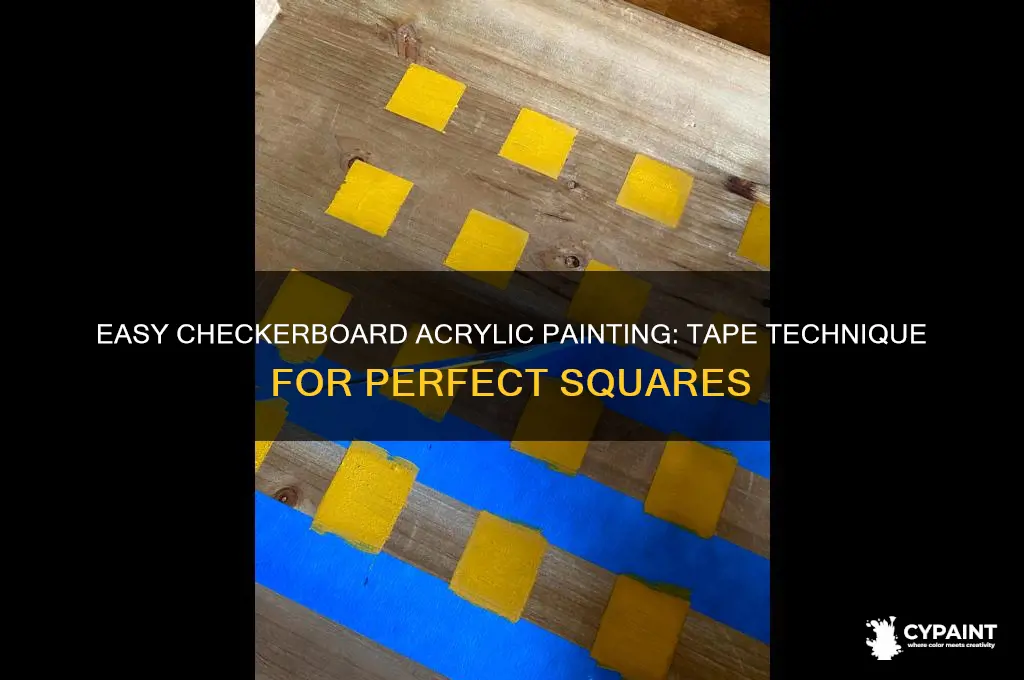 Easy Checkerboard Acrylic Painting: Tape Technique For Perfect Squares ...