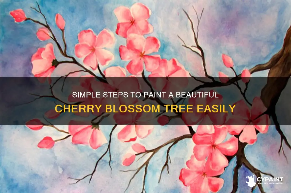 Simple Steps To Paint A Beautiful Cherry Blossom Tree Easily | CyPaint