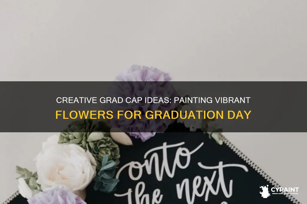 Creative Grad Cap Ideas: Painting Vibrant Flowers For Graduation Day ...