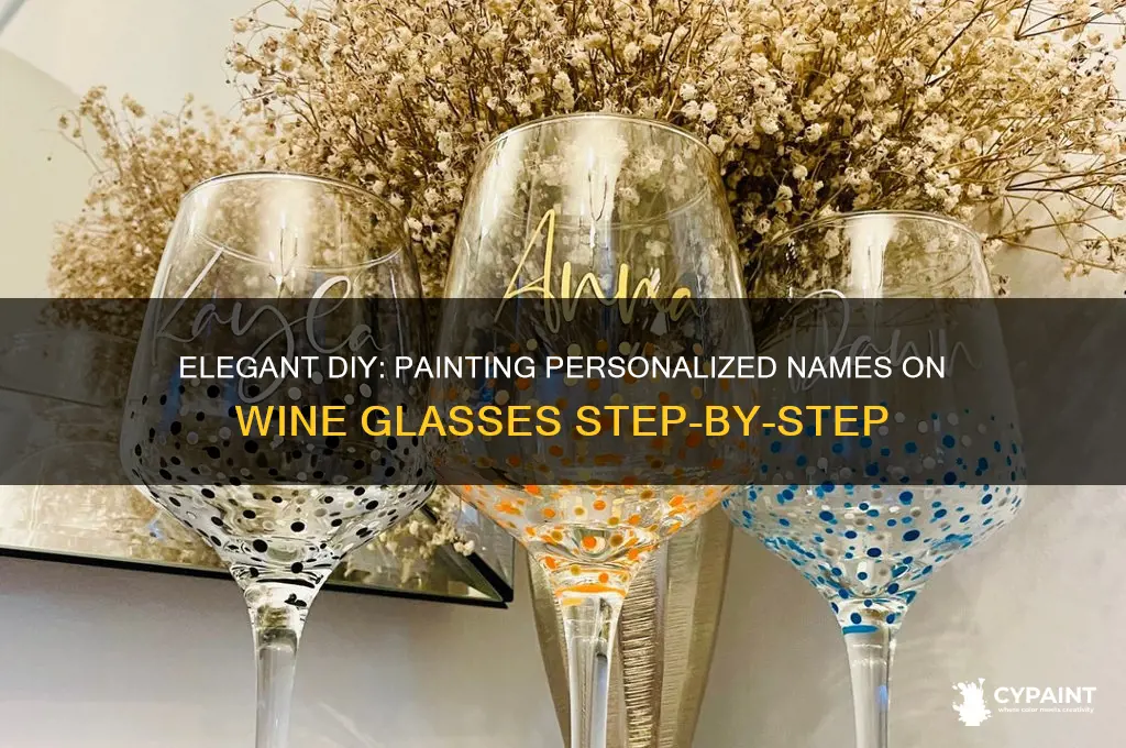 Elegant Diy: Painting Personalized Names On Wine Glasses Step-By-Step ...