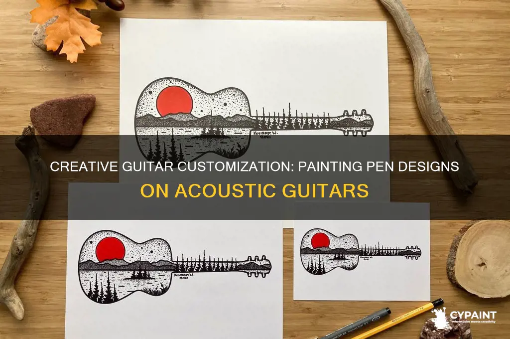 Creative Guitar Customization: Painting Pen Designs On Acoustic Guitars ...