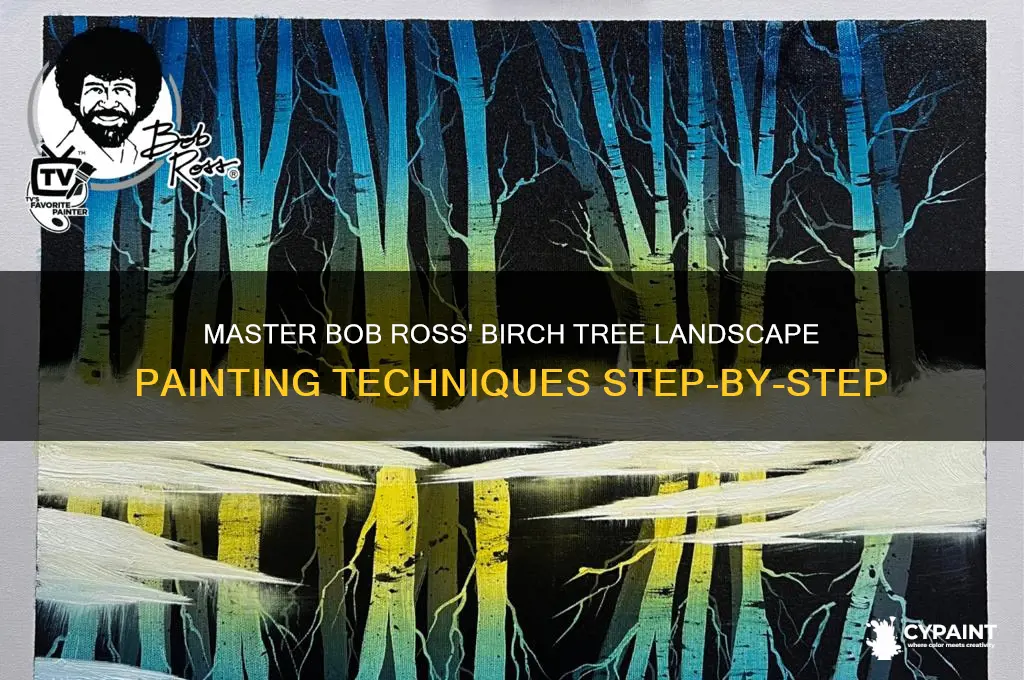 Master Bob Ross' Birch Tree Landscape Painting Techniques Step-By-Step ...