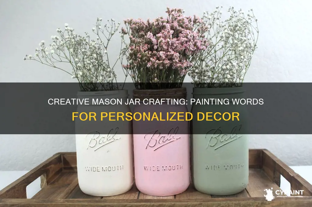 Creative Mason Jar Crafting: Painting Words For Personalized Decor ...