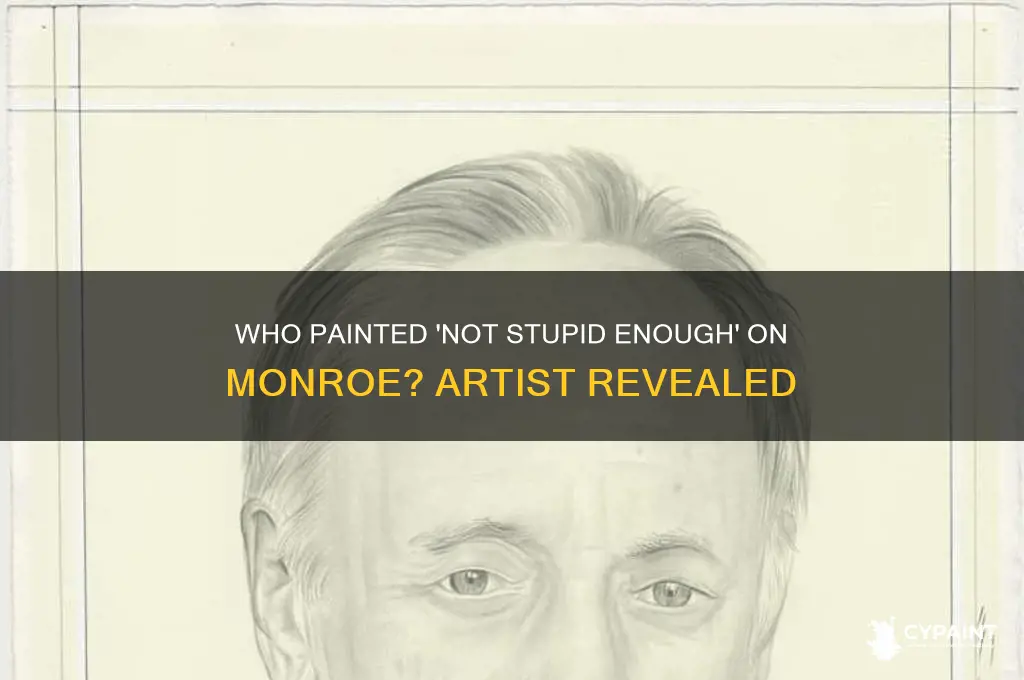Who Painted 'Not Stupid Enough' On Monroe? Artist Revealed | CyPaint