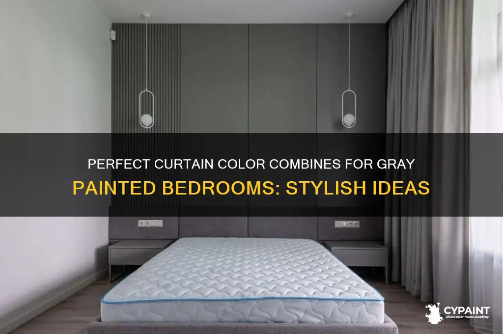Perfect Curtain Color Combines For Gray Painted Bedrooms: Stylish Ideas ...