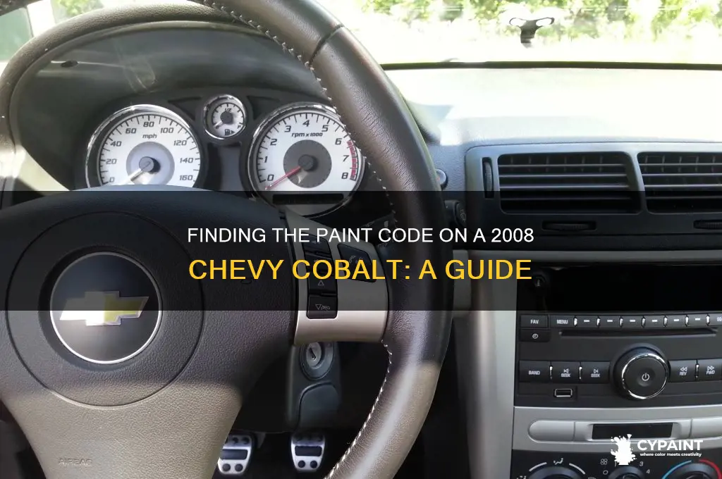 Finding The Paint Code On A 2008 Chevy Cobalt: A Guide | CyPaint