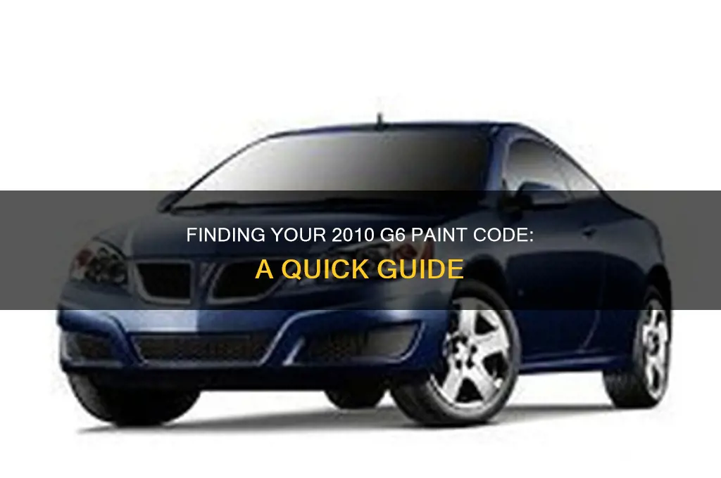 Finding Your 2010 G6 Paint Code: A Quick Guide | CyPaint