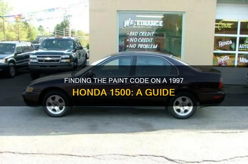 Finding The Paint Code On A 1997 Honda 1500: A Guide | CyPaint
